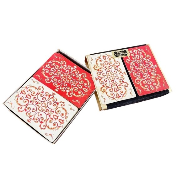 Vintage | Games | Vintage Plastic Coated Duratone Playing Cards Red ...